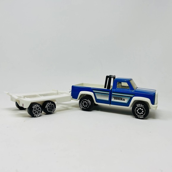Tonka | Toys | Vintage Tonka Truck Metal Blue Truck Trailer | Poshmark